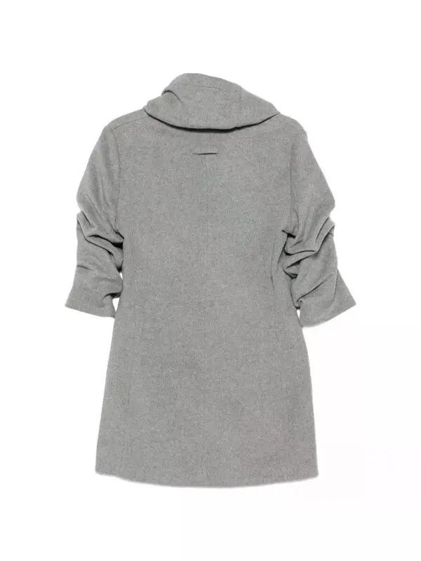 7 For All Mankind Ruched-sleeve Cowl-neck Mini Dress