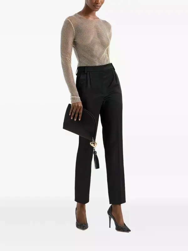 GENNY Crystal-embellished Mesh Top