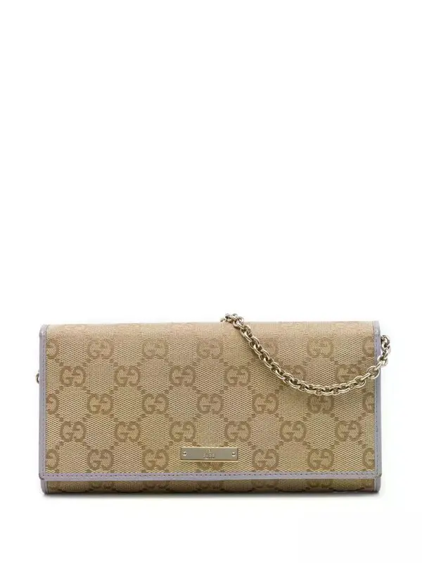 Gucci 2000-2015 Gg Canvas Wallet On Chain Shoulder Bag - Neutrals