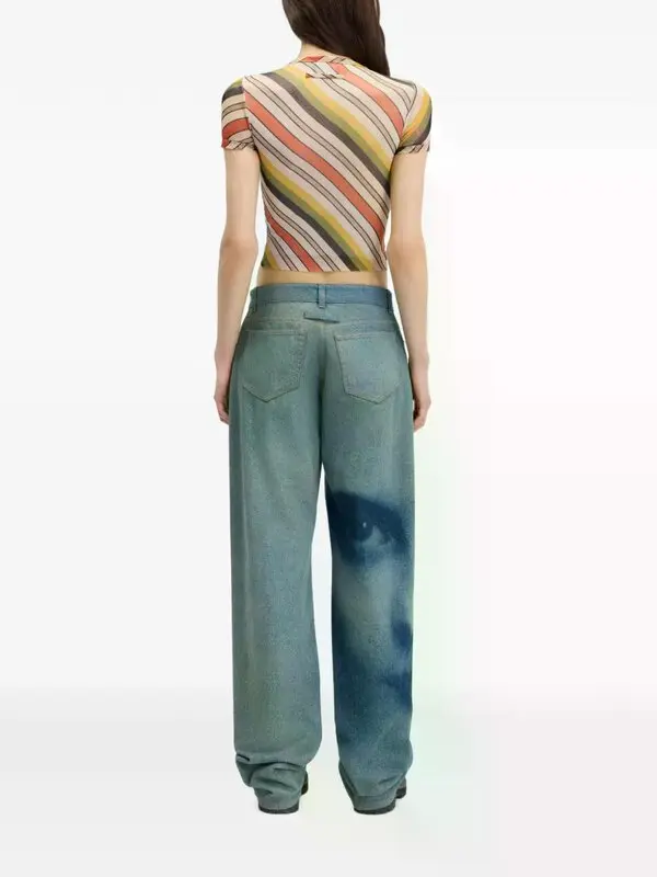 JEAN PAUL GAULTIER Face-print Straight-leg Jeans