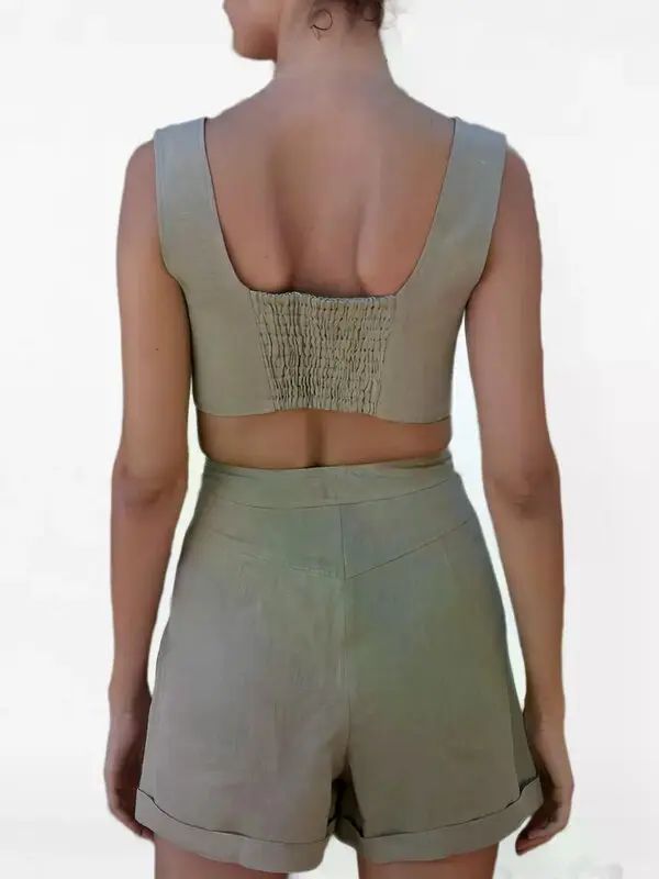 Le Kasha Cesare Pleated Linen Shorts