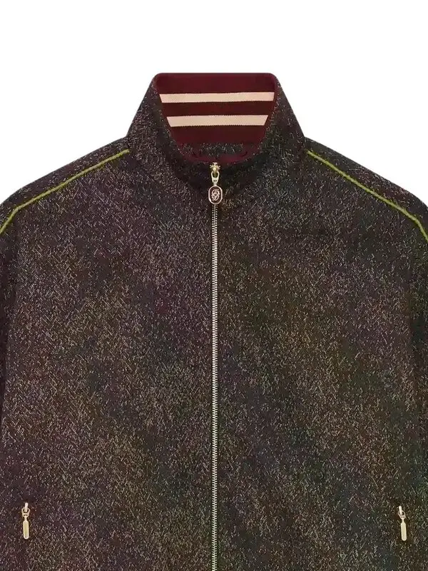 Drole De Monsieur Tweed Track Jacket - Brown