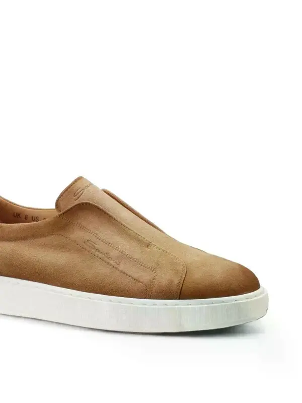 Santoni Suede Slip-on Sneakers - Brown