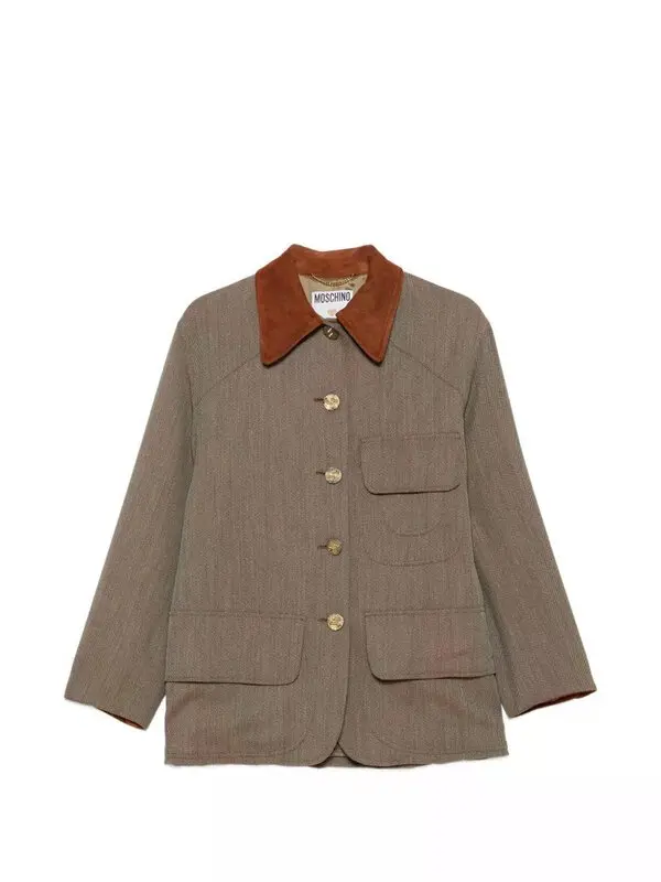 Moschino 1990s Herringbone Button-up Jacket