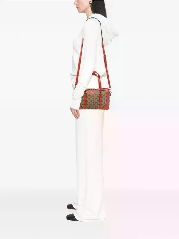 Gucci 2016-2026 Small Gg Canvas Belted Boston Bag Satchel