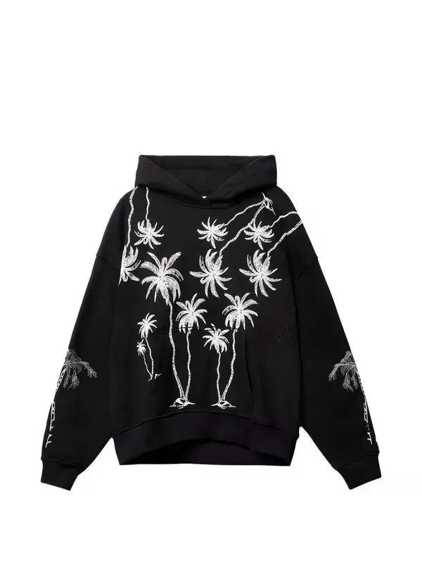 ONLY THE BLIND Palm-tree Embroidered Hoodie
