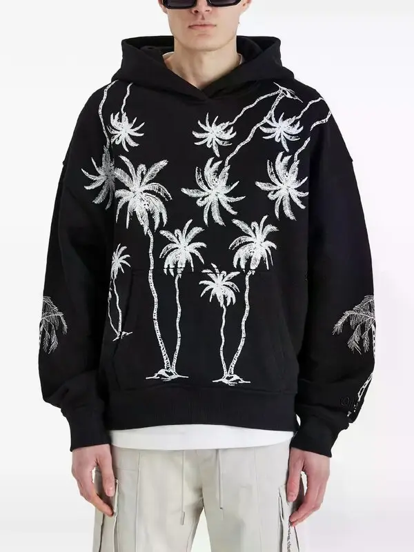 ONLY THE BLIND Palm-tree Embroidered Hoodie
