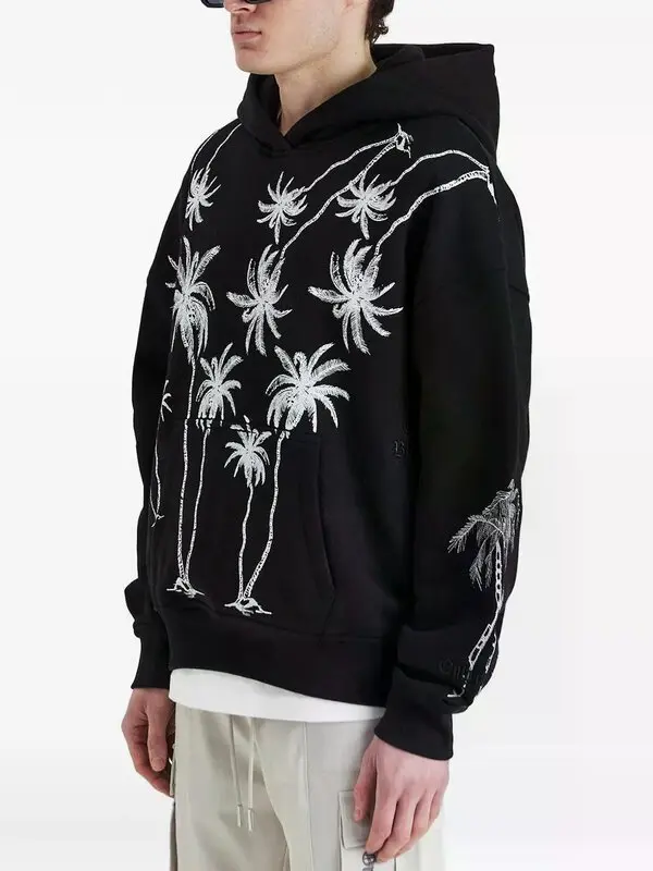 ONLY THE BLIND Palm-tree Embroidered Hoodie