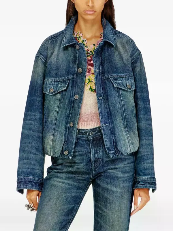 DIESEL® Elasticated Trucker Jacket In Denim