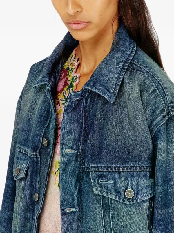 DIESEL® Elasticated Trucker Jacket In Denim