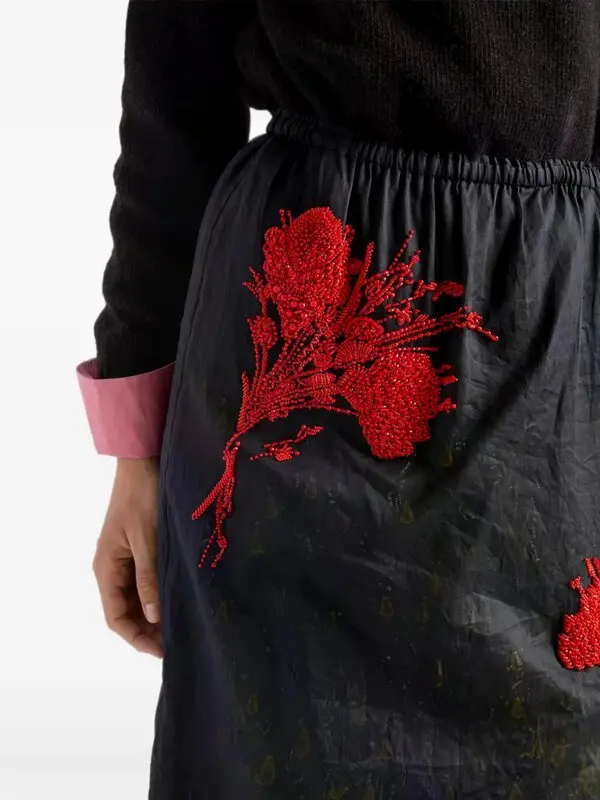 Prada Embroidered Organdy Midi-skirt
