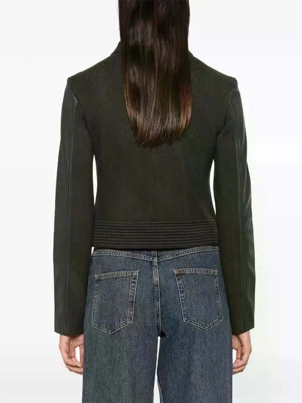 IRO PARIS Panelled Leather Jacket - Green