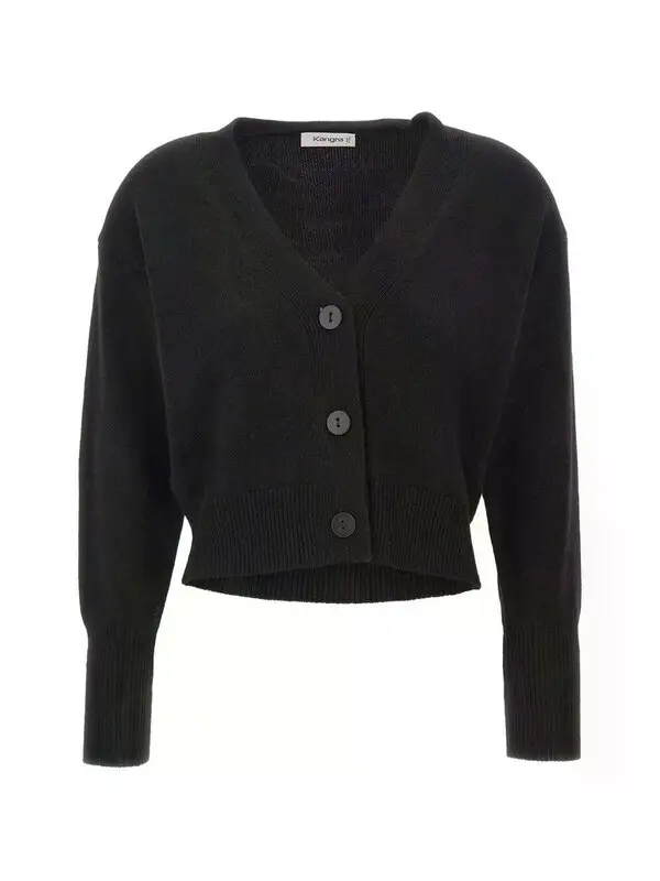KANGRA V-neck Cropped Cardigan - Black
