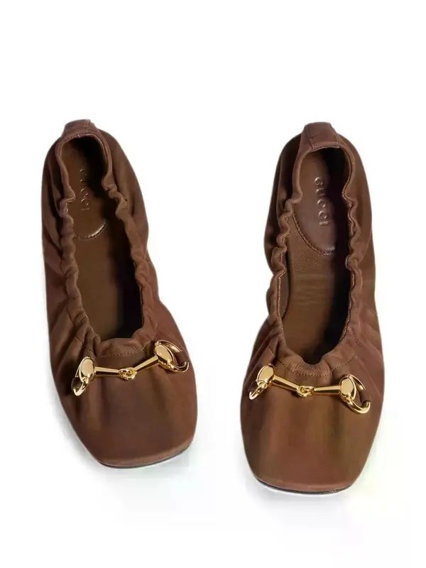 Gucci Prima Horsebit Leather Ballet Flats
