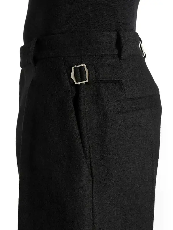 Manière De Voir Dorian In Herringbone-brushed Wool Pleated Trousers