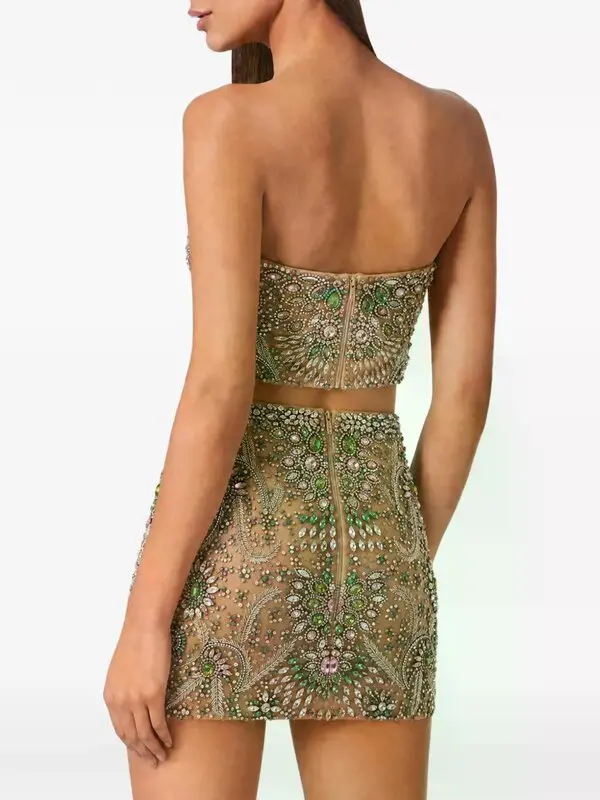 Philipp Plein Crystal-embellished Sweetheart-neck Top