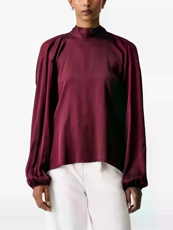 VICOLO Cowl-back Tie-fastening Blouse - Red