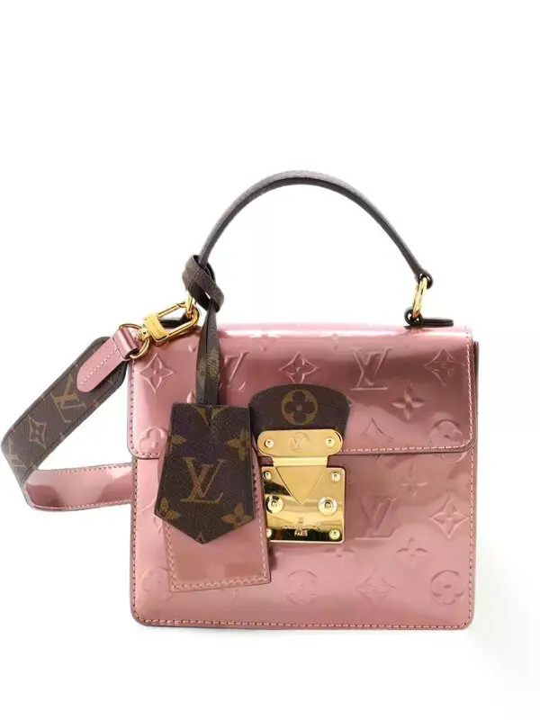 LOUIS VUITTON Spring Street Nm Handbag Monogram Vernis With Monogram Canvas Satchel - Pink