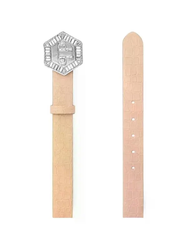 Philipp Plein Nubuck Belt Cocco - Neutrals