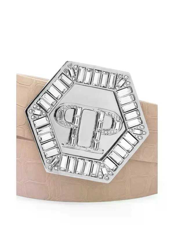 Philipp Plein Nubuck Belt Cocco - Neutrals