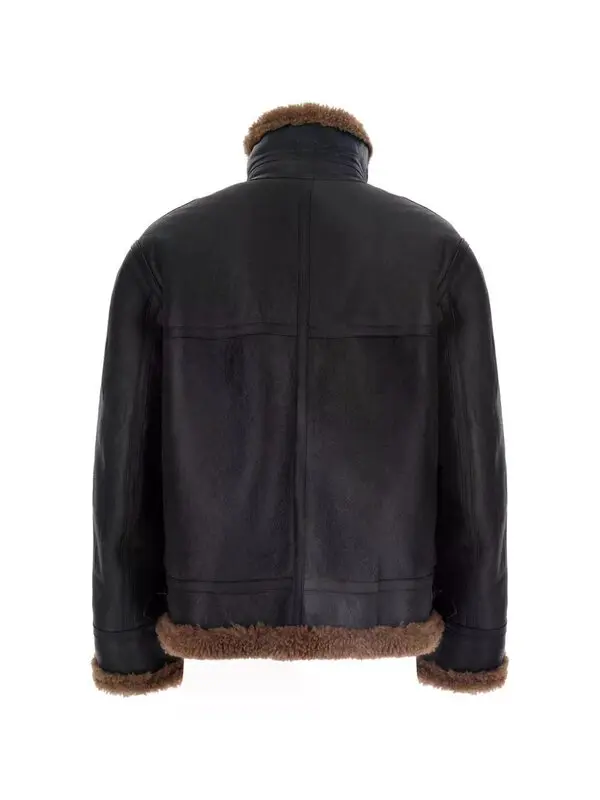 Saint Laurent Shearling-trim Leather Jacket