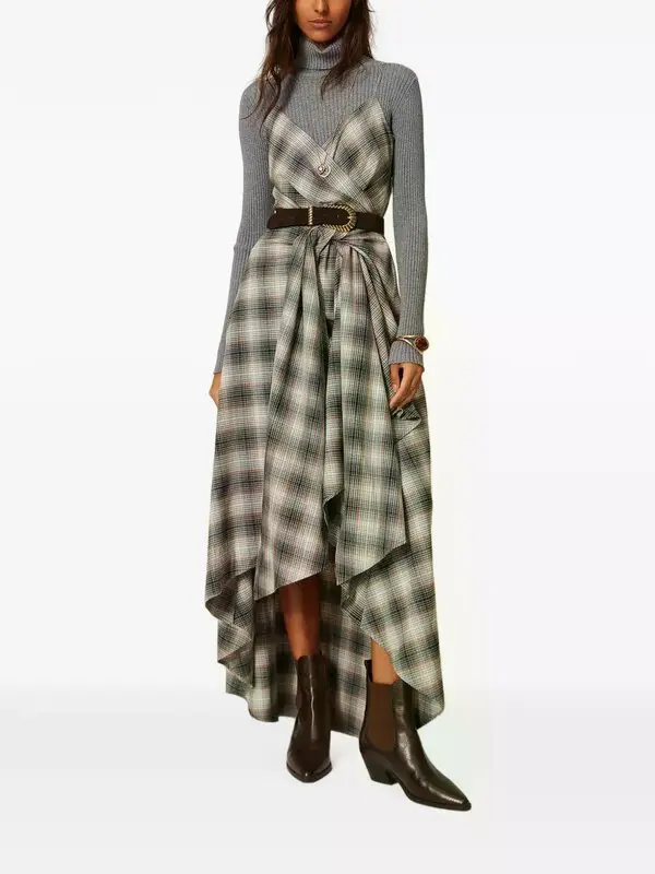 TWINSET Myfo Midi Dress In Check Flannel - Neutrals