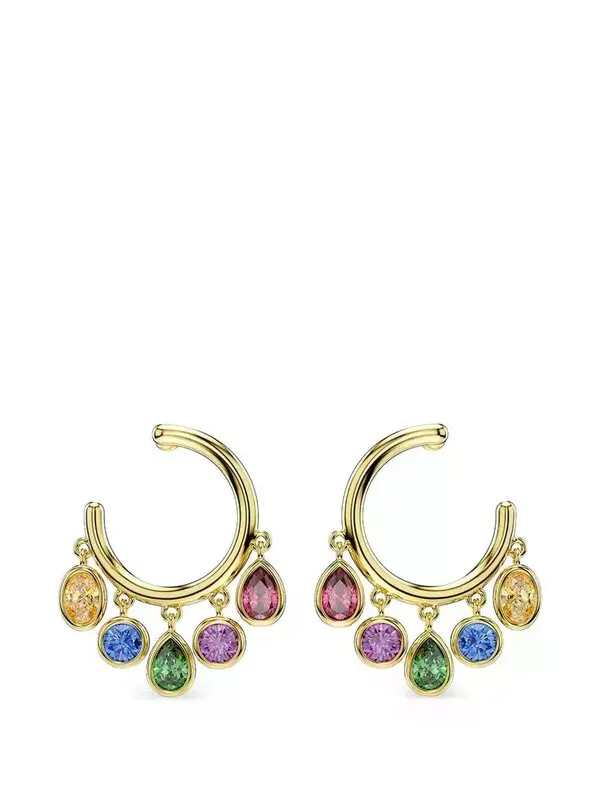 SWAROVSKI Imber Crystal-embellished Charm Hoop Earrings - Gold
