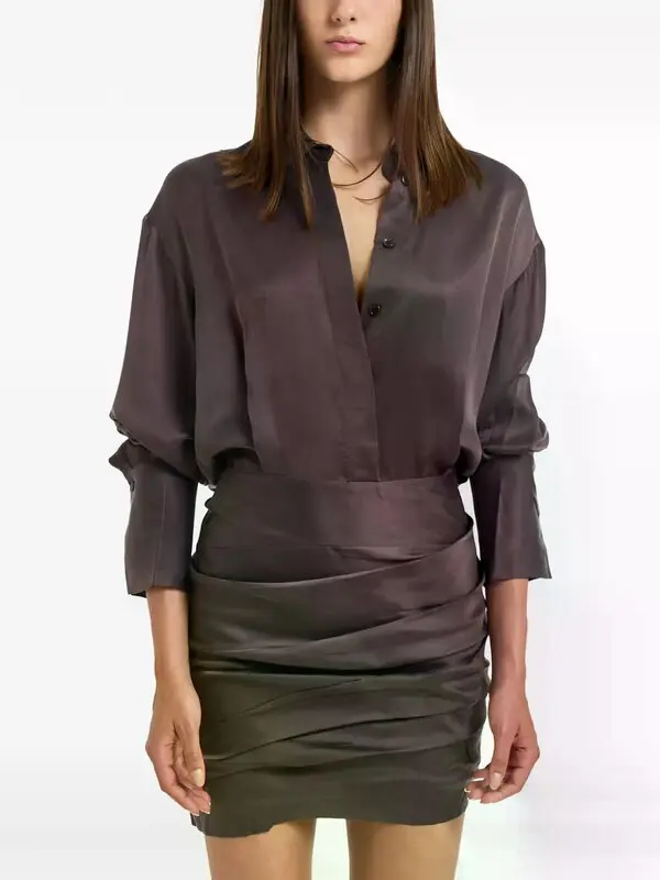 Andamane Andrea Draped Shirt Mini Dress