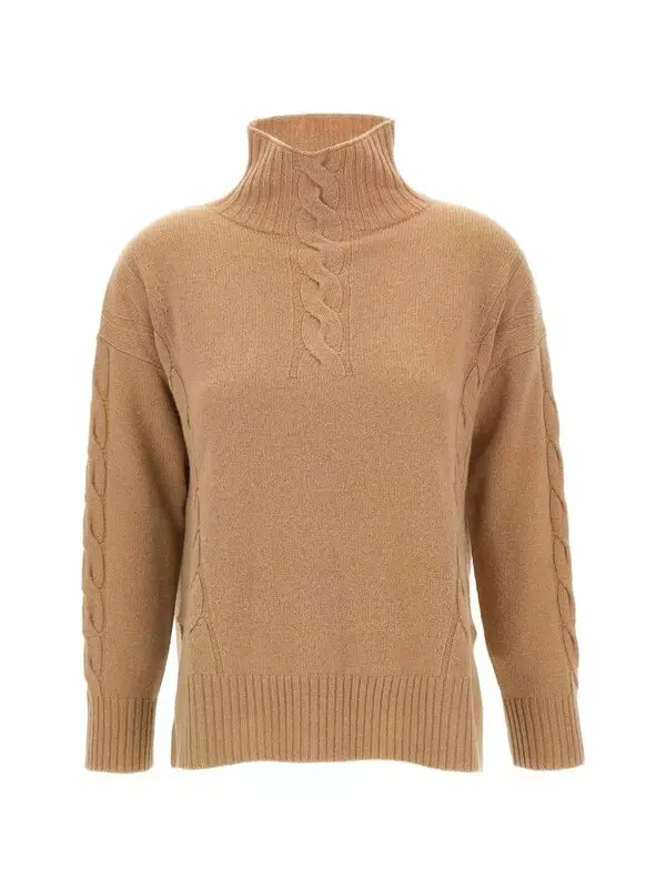 KANGRA Cable-knit High-neck Sweater