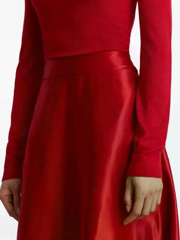 Ralph Lauren Satin-finish A-line Maxi Skirt