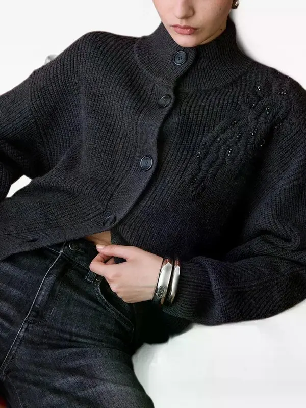 Liu Jo Wool Cardigan With Embroidery