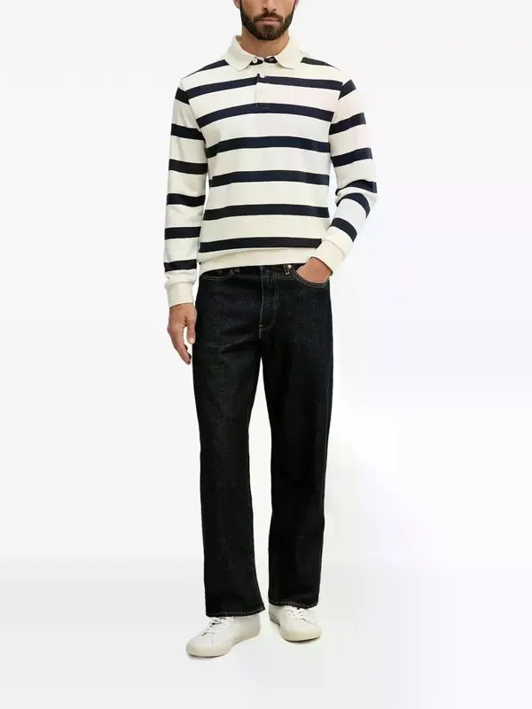 LINDBERGH Striped Long-sleeve Polo Shirt