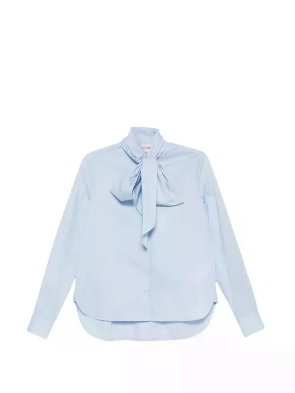 SEMICOUTURE Tie-neck Curved-hem Shirt
