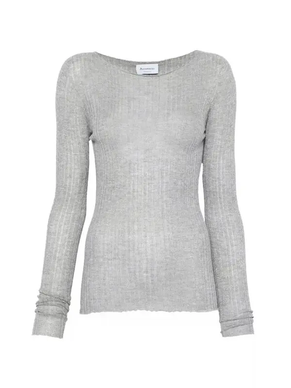 AROVESCIO Lurex Ribbed-knit Sweater