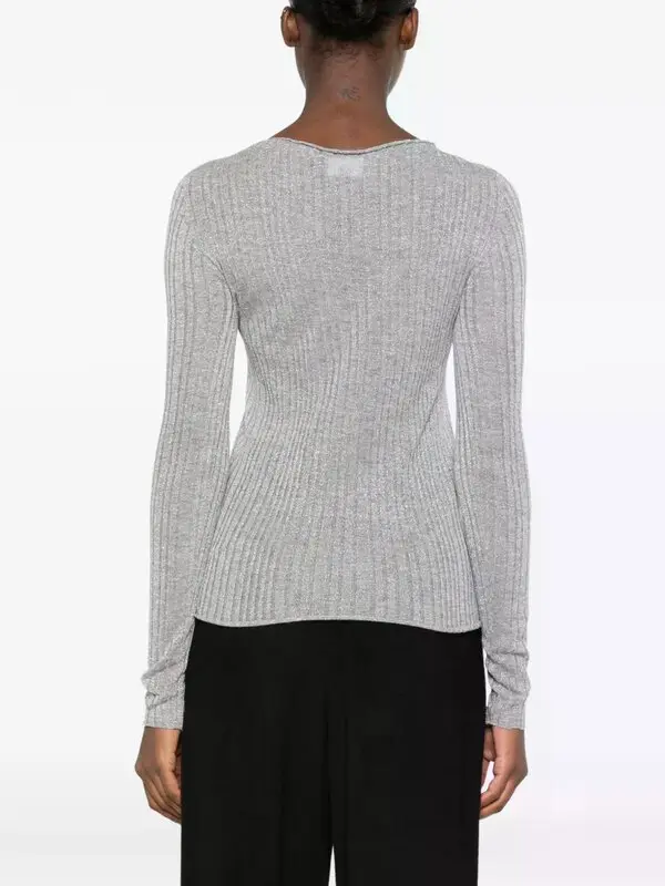 AROVESCIO Lurex Ribbed-knit Sweater