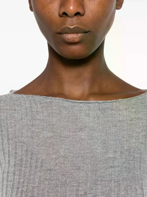 AROVESCIO Lurex Ribbed-knit Sweater
