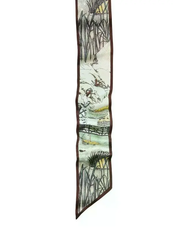 Tory Burch Forest Ribbon Tie - Neutrals