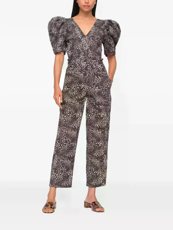 Sea Calla Cheetah-print Jumpsuit - Grey