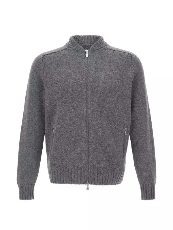 GRAN SASSO Zip-up Wool Cardigan - Grey