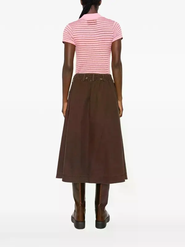 GOLDEN GOOSE Cotton Twill Midi Skirt