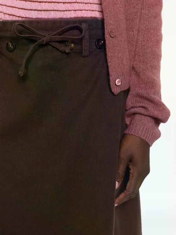 GOLDEN GOOSE Cotton Twill Midi Skirt