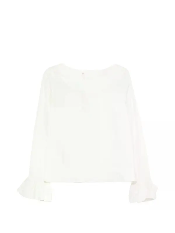 SUSANNE BOMMER Ruffle-cuff Boat-neck Shirt