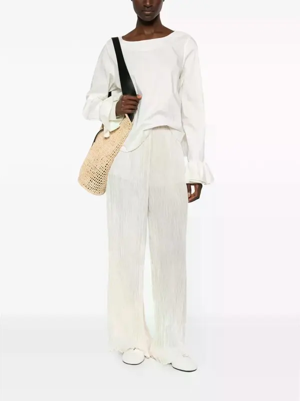 SUSANNE BOMMER Ruffle-cuff Boat-neck Shirt