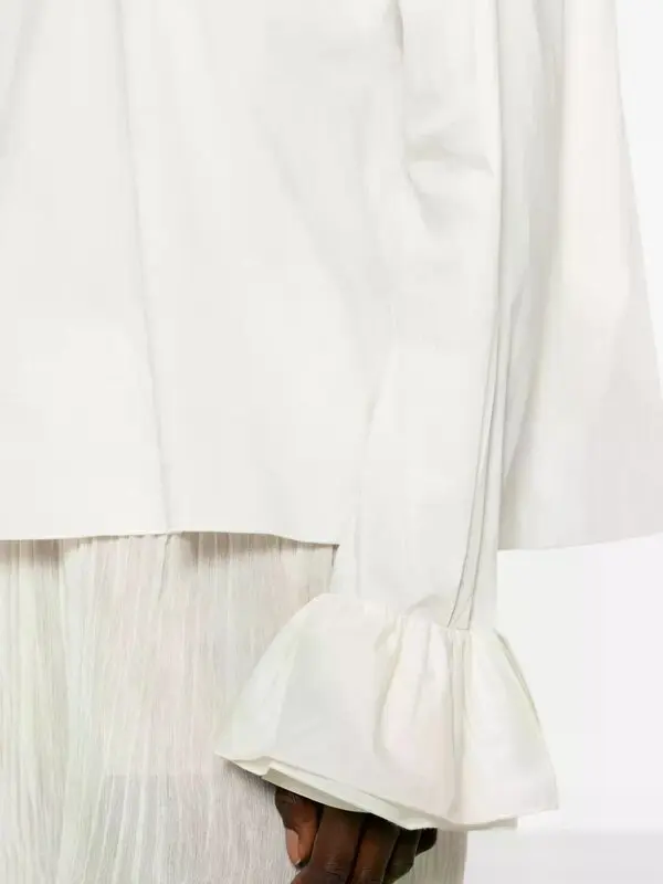 SUSANNE BOMMER Ruffle-cuff Boat-neck Shirt