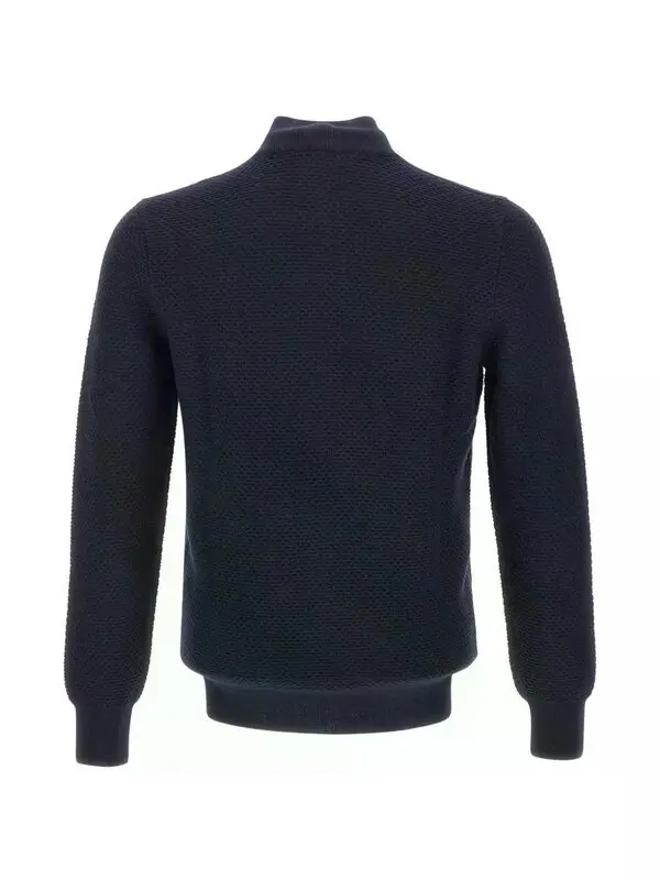 GRAN SASSO Honeycomb-knit Virgin Wool Cardigan