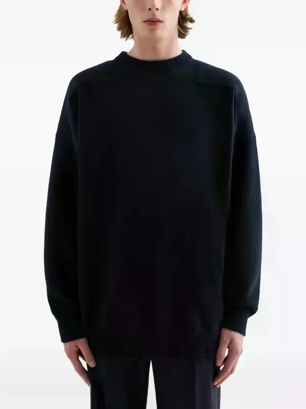 JIL SANDER Wool-blend Crew-neck Sweater - Blue
