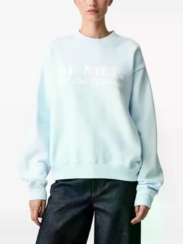 Sporty & Rich Be Nice Slogan-print Sweater - Blue