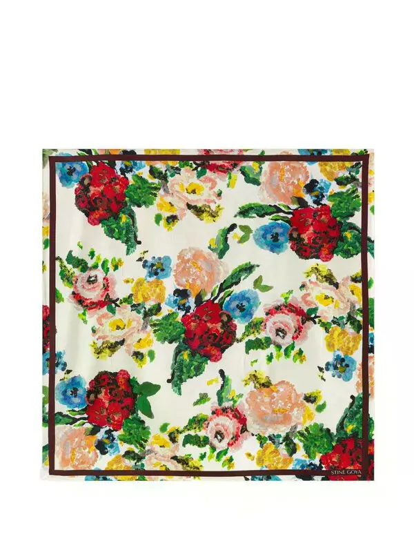 Stine Goya Floral-print Silk Scarf - Neutrals