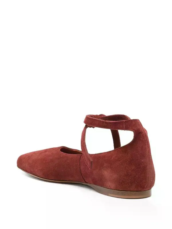 FORTE_FORTE Square-toe Tie-fastening Ballet Flats