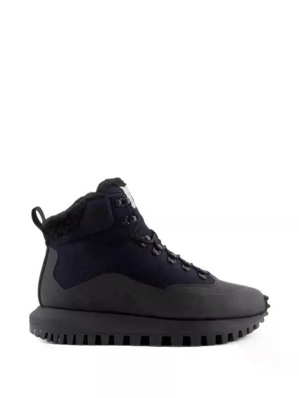 Emporio Armani Fleece-trim Panelled Boots